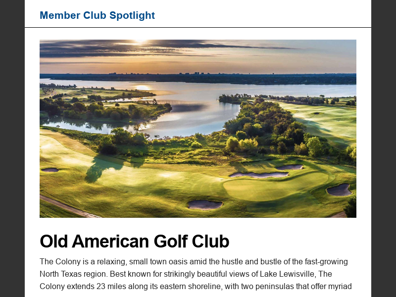 Lone Star Golf August 2020Member Club Spotlight: Old American GC