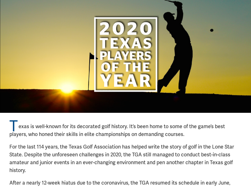 Lone Star Golf December 2020Player of the Year Intro