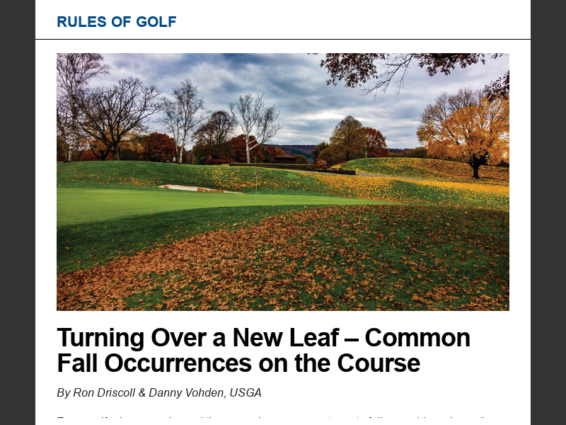 October 2023Turning Over a New Leaf – Common Fall Occurrences on the Course