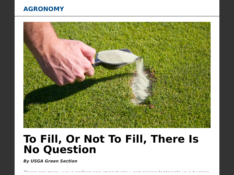 October 2024To Fill, Or Not To Fill, There Is No Question