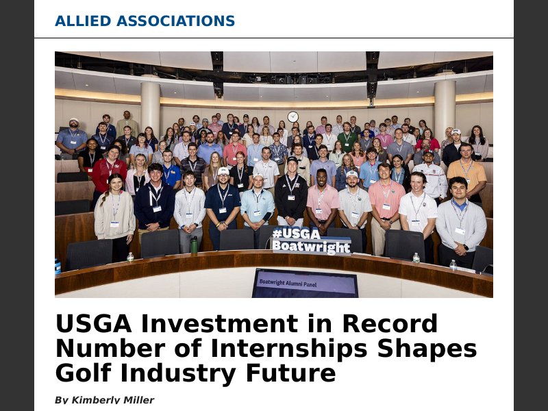 October 2024USGA Investment in Record Number of Internships Shapes Golf ...