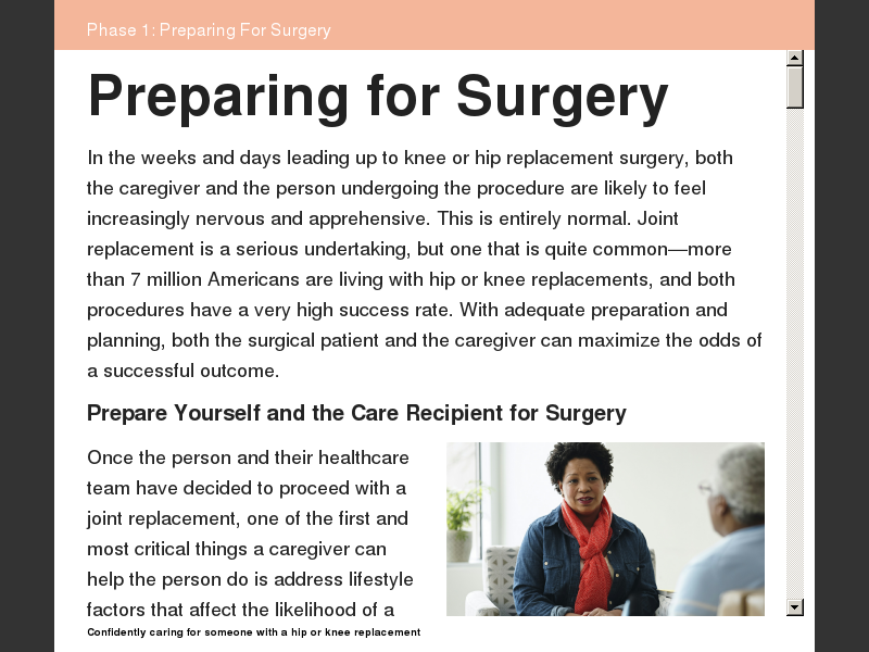 Care Guide - Hip and KneePreparing for Surgery