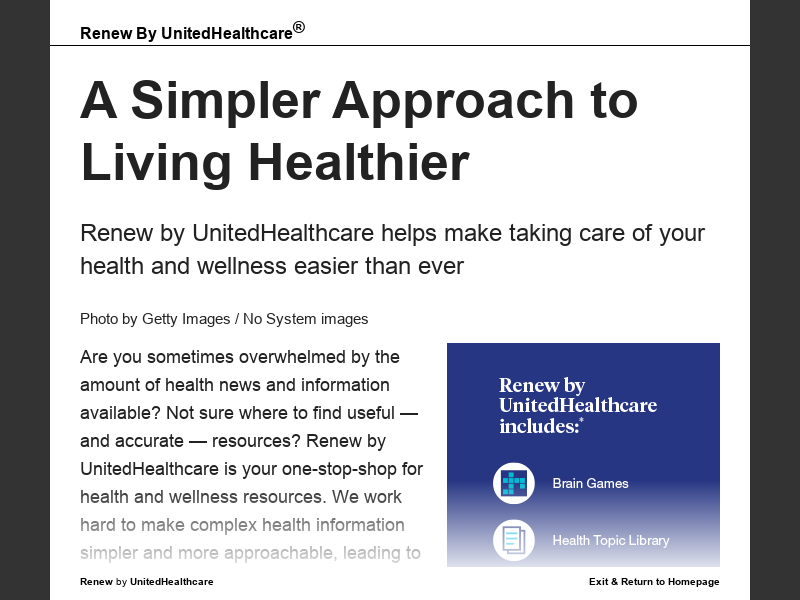 Renew - Fall 2021A Simpler Approach to Living Healthier