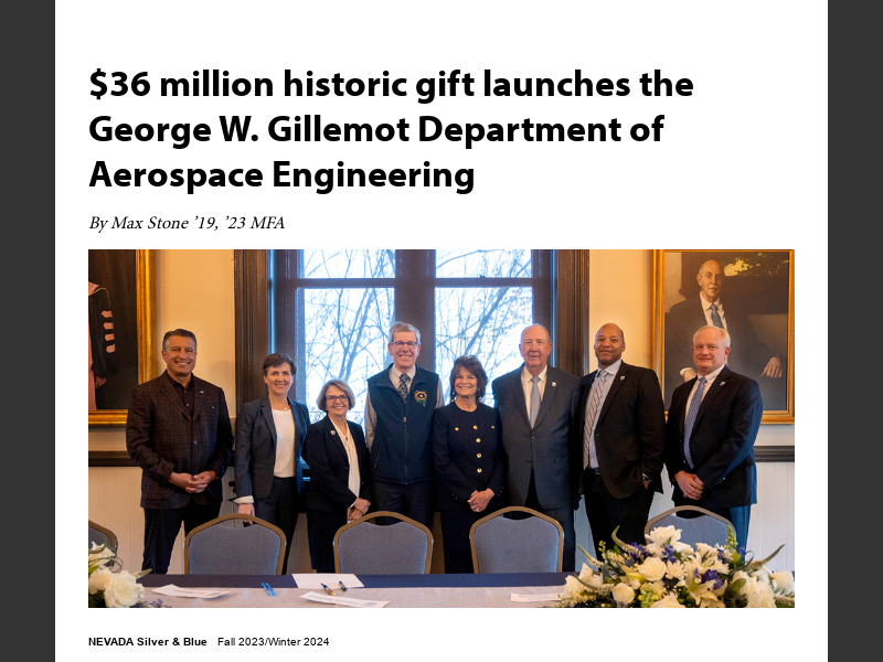 Silver & Blue - Fall 2023/Winter 2024$36 million historic gift launches ...