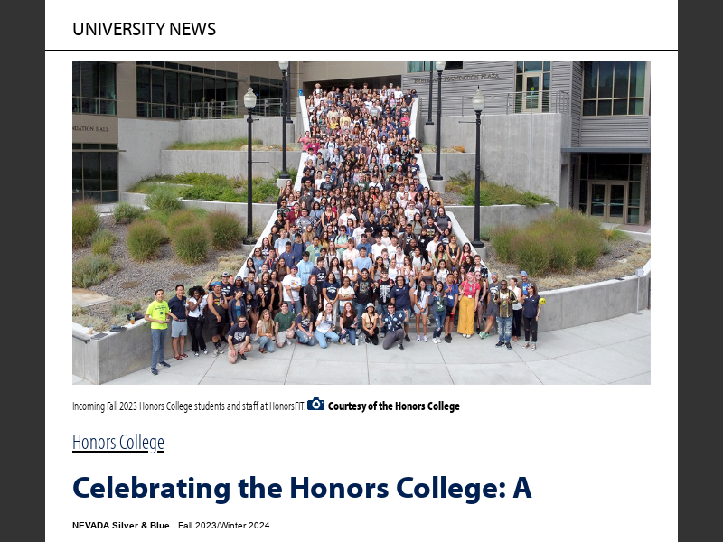 Silver & Blue - Fall 2023/Winter 2024Honors College