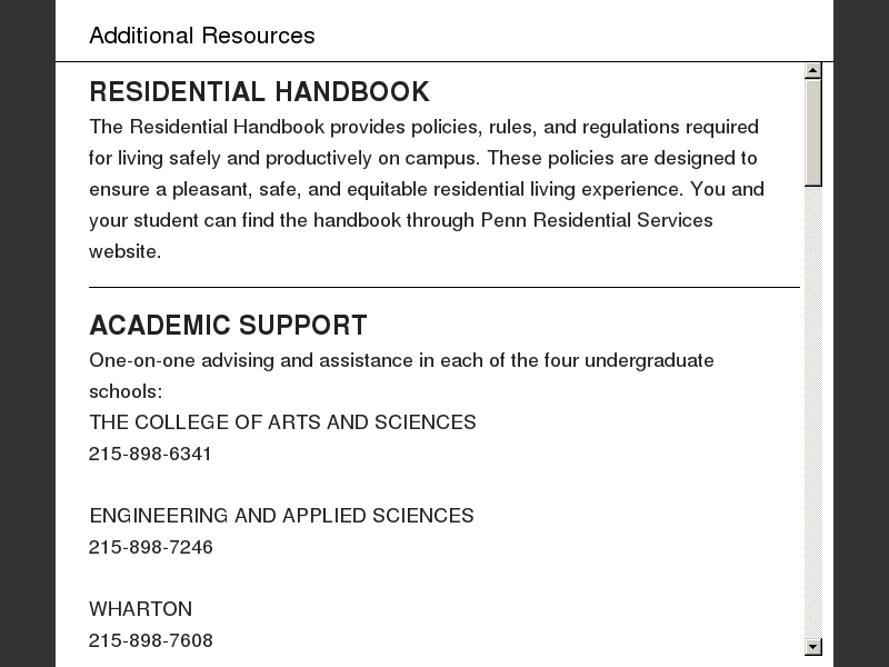 Family Handbook 2022Additional Resources