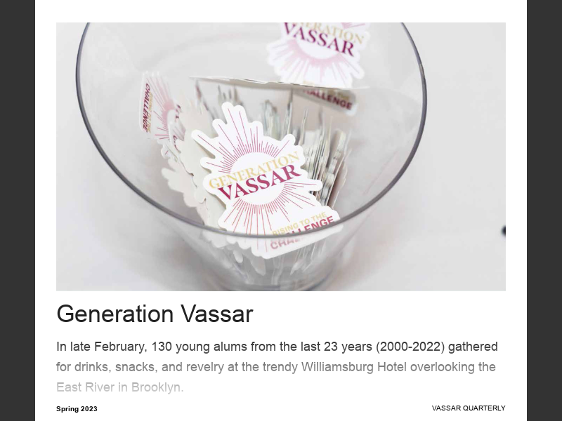 Spring 2023Generation Vassar