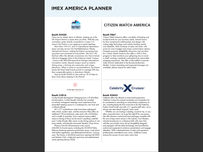Sep-Oct 2023IMEX AMERICA PLANNER 1