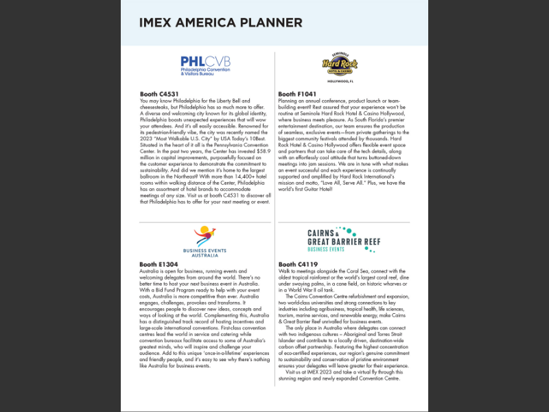 Sep-Oct 2023IMEX AMERICA PLANNER 3