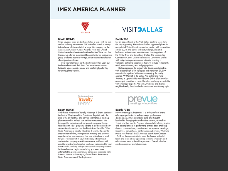 Sep-Oct 2023IMEX AMERICA PLANNER 4